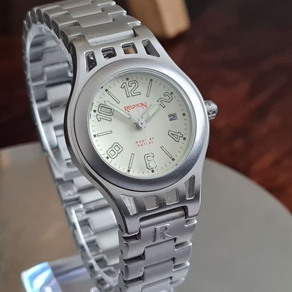 Ladies Rotary Reunion 10272 Stainless Steel Quartz Watch N.O.S. Cream ...