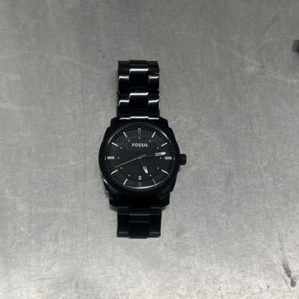 Fossil FS4775 Men's Black Leather Analog Black Dial Quartz Genuine ...