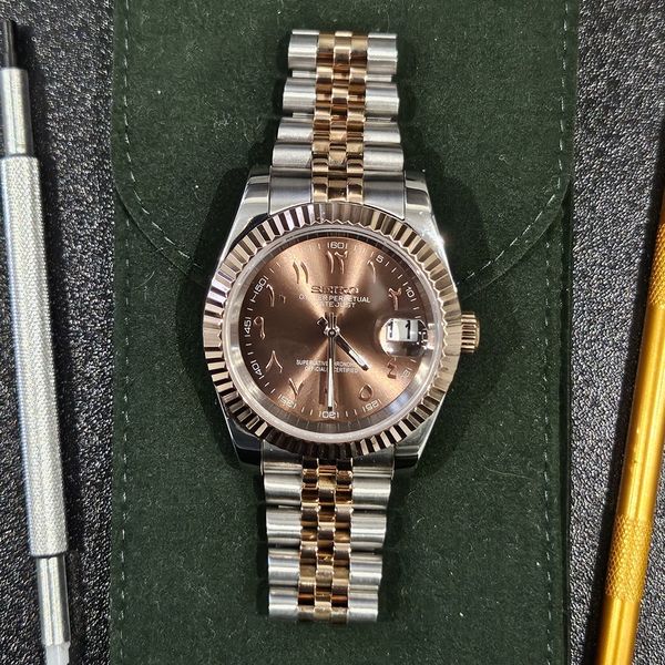 Seiko Mod Arabic Dial Chocolate Brown Two Tone | WatchCharts Marketplace