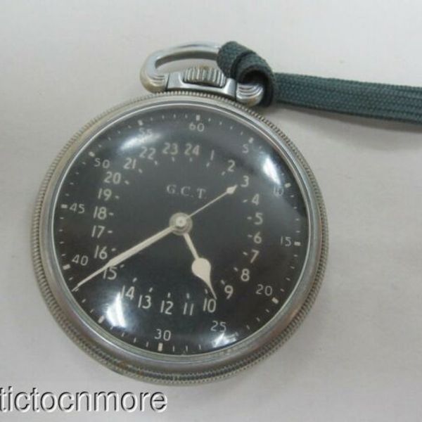 US WWII HAMILTON GCT 4992B 22J MILITARY 24 HR MILITARY NAVIGATOR POCKET ...