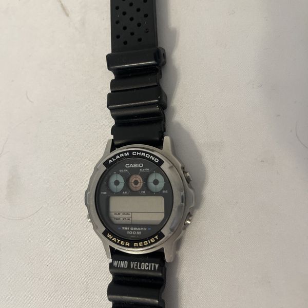 Gents Vintage CASIO Tri-Graph TGW-10 Digital Watch - 100m Needs Battery ...