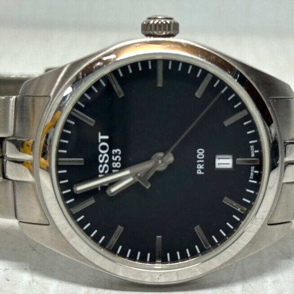 Tissot PR 100 Analog 100m Black Dial Steel Bracelet Men's Watch ...