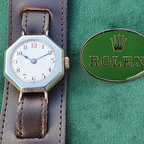 Rare Antique Rolex (Wilsdorf And Davis) 925 Silver Hexagonal Gents ...
