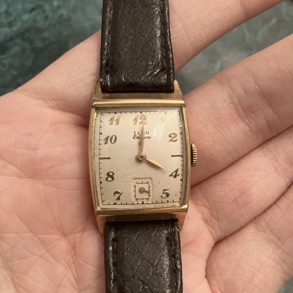 Elgin tank watch, art deco circa 1940-50s, 10kt gf case | WatchCharts ...