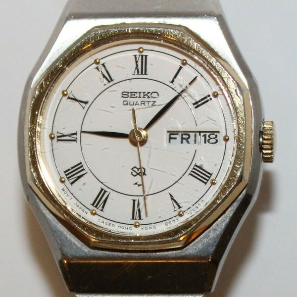 Seiko Ladies 8523-0070 quartz wrist watch used running Day date luxury ...