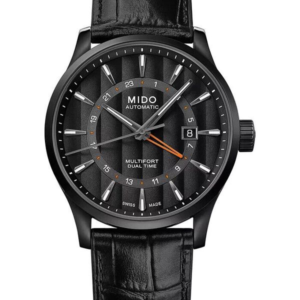 Mido Multifort Dual Time Automatic Stainless Steel Men's Watch ...