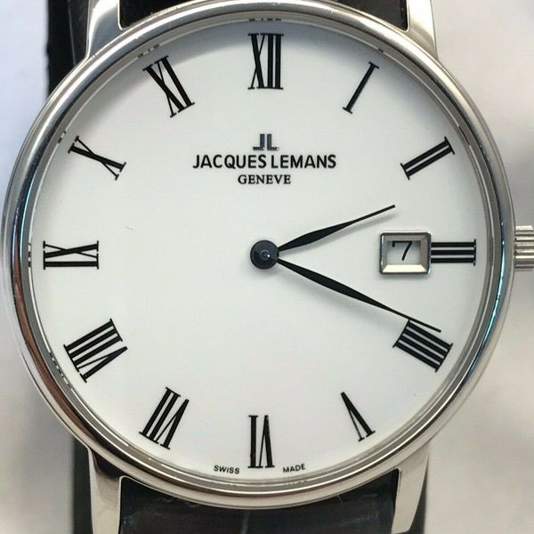 Jacques Lemans G111 Swiss Ultra Thin Date Sapphire Crystal St Steel Men ...