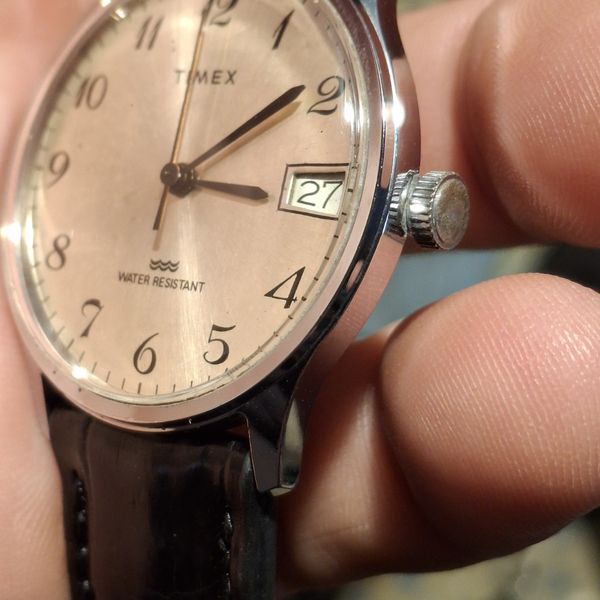 Timex Marlin Silver Tone Silver Dial Mens Vintage 1980s Mechanical ...