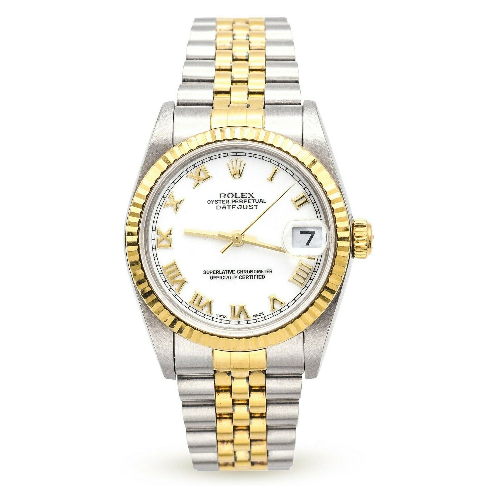 Rolex Datejust 18K Gold S/S Watch Ref 78273 31mm Mid-Size With Papers ...