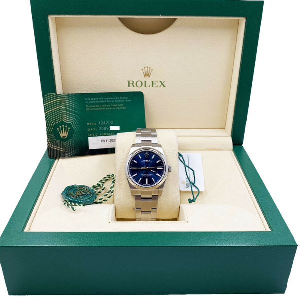 BRAND NEW Rolex 124200 Oyster Perpetual Blue Dial Stainless Steel Box ...