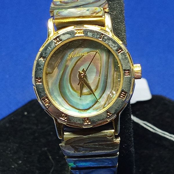 Vintage Lolina Ladies Watch Abalone shell - Face and Band (35 ...