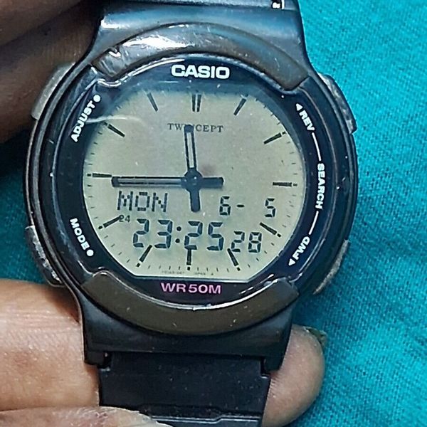 Vintage Casio ABX-53 Twincept DataBank Men's Wrist Watch, module #1328 ...