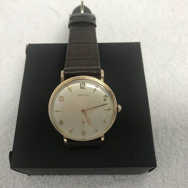 HAMILTON 10k Gold/F-S &W-case 34mm Self winding Men's Wrist Watch Thin ...