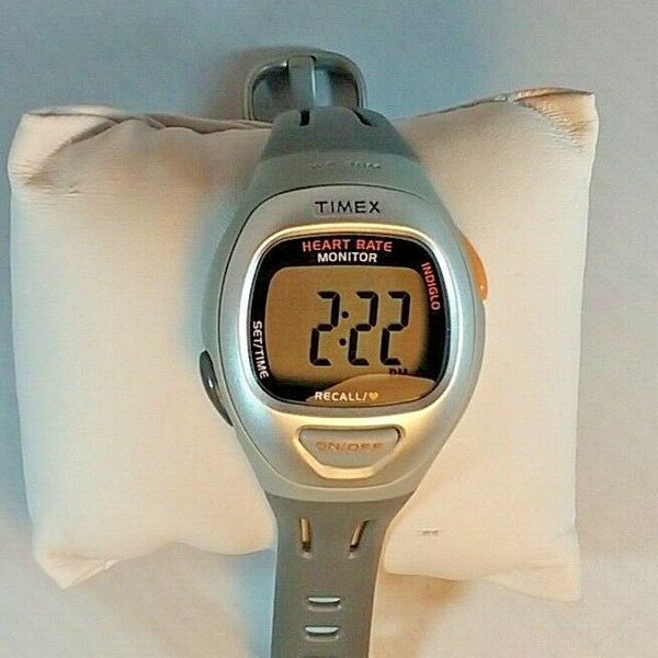 TIMEX 637 T5G951 Heart Rate Monitor Silver & Gray 39mm Wristwatch ...