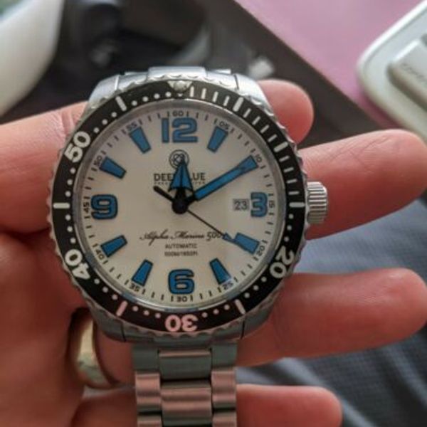 SOLD OUT 42mm Deep Blue 500m 1650ft ALPHA MARINE FULL LUME ...