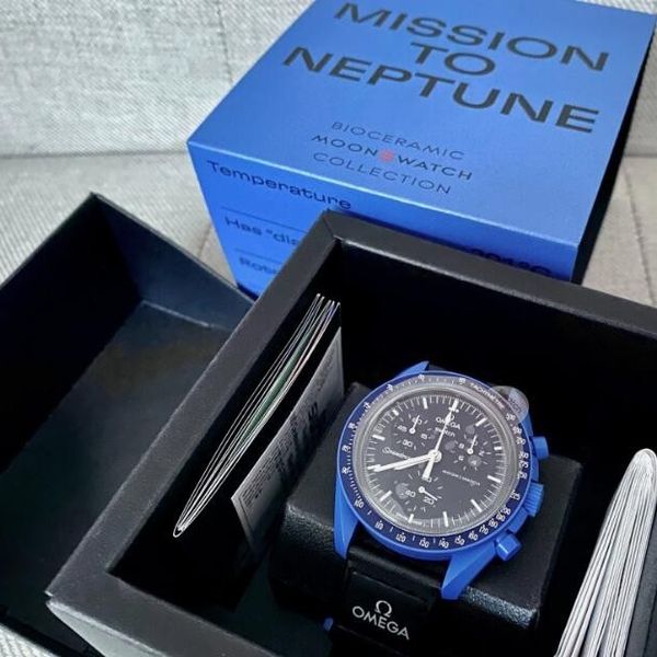 Swatch x Omega Moonswatch Mission To Neptune Watch - With Box ...