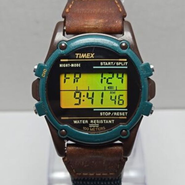 Mens Vintage Timex Expedition Leather Band New Battery Indiglo Chronograph Alarm | WatchCharts ...