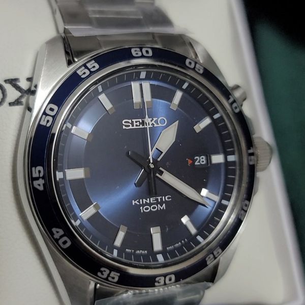 Seiko Kinetic Blue Dial Stainless Steel Men's Watch SKA783 new in box new model | WatchCharts ...