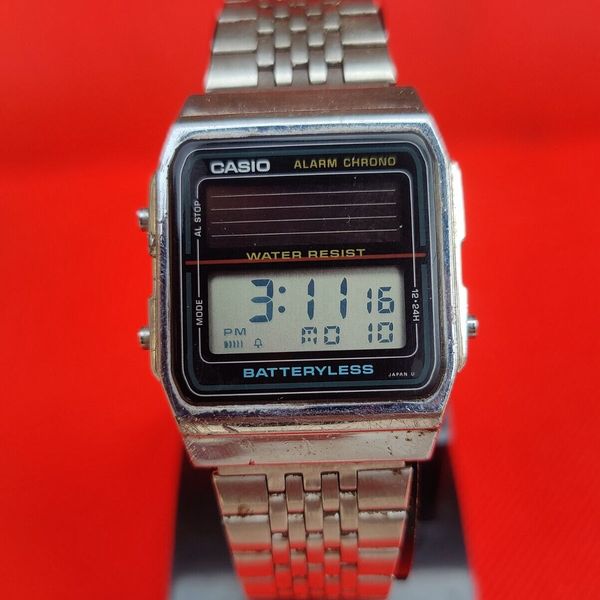 Vintage Casio Batteryless Quartz Digital 668 AL-180 Wristwatch For Men ...