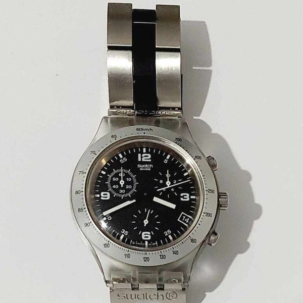 Swatch Irony Diaphane Chronograph Black Dial Date Swiss-Made Gent's Watch | WatchCharts Marketplace
