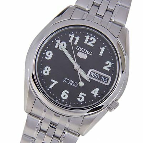 Seiko 5 Automatic SNK381 SNK381K1 SNK381K Black Dial Stainless Steel ...