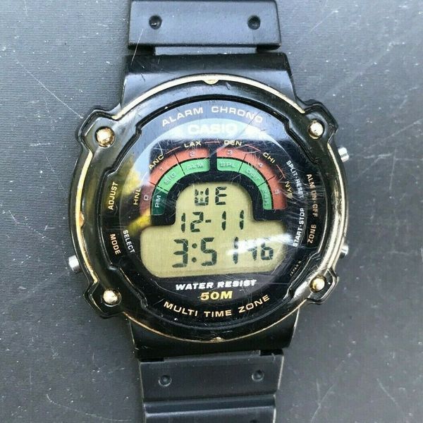 Vintage CASIO W-80US (938) Japan P Multi Time Zone 38mm Watch - New ...