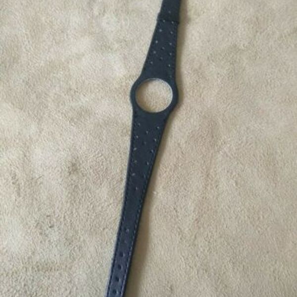 OMEGA DYNAMIC LADY ORIGINAL BLACK LEATHER WATCH STRAP CINTURINO VINTAGE ...