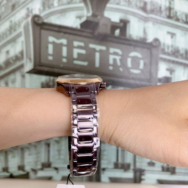 FOSSIL BQ3281 MODERN COURIER MIDSIZE CHRONOGRAPH WINE STAINLESS STEEL ...