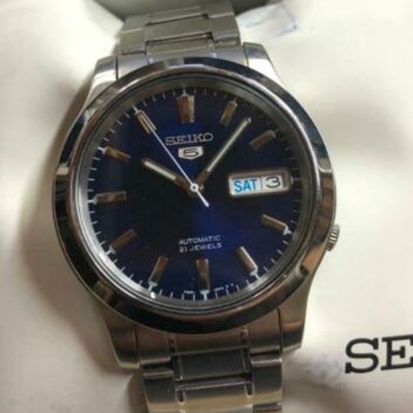 Seiko 5 Men's SNK793 Automatic Stainless Steel Watch with Blue Dial ...
