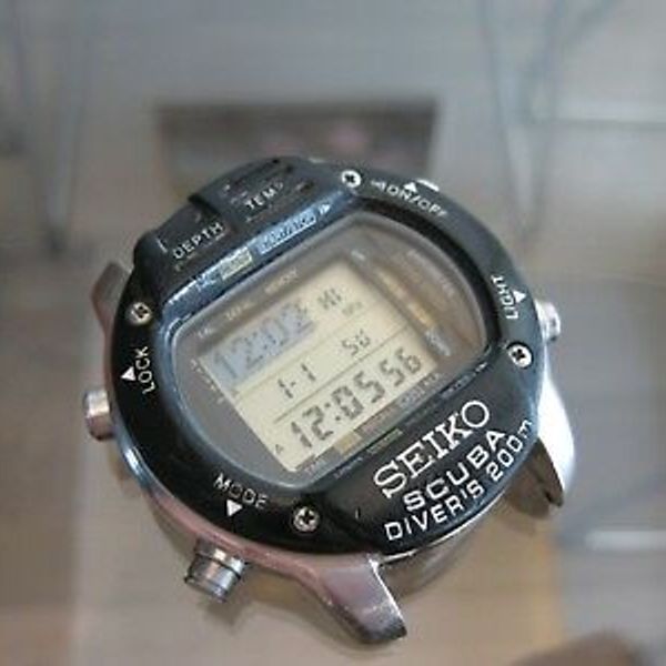 Vintage SEIKO m796-5a00 Scuba Diver's 200m Digital Very Rare Wristwatch ...