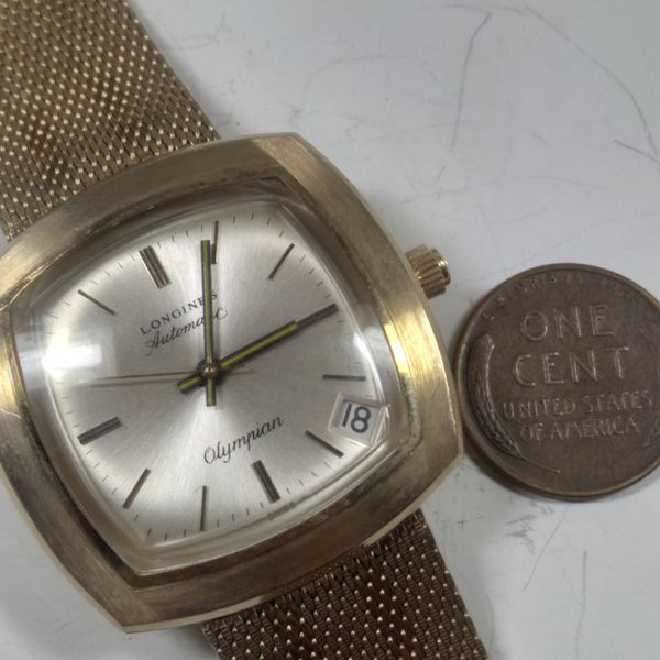 Working Vintage LONGINES Automatic Olympian Mens Watch SQUARE Dial ...