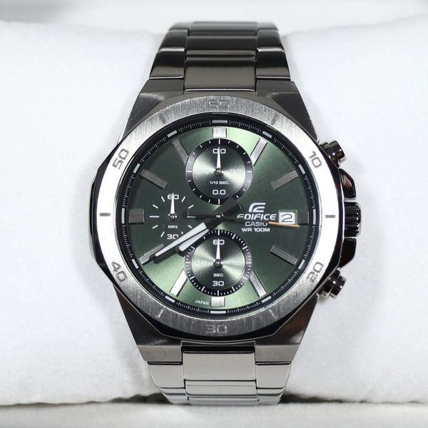 Casio Edifice Green Dial Men's Chronograph Watch EFV-640DC-3AVUEF ...