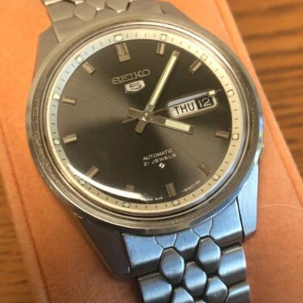 VINTAGE SEIKO 5 6119-8160 WATCH 62MAS HANDS STELUX COFFIN BRACELET ...