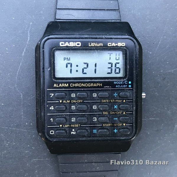 Very Rare 1984 CASIO CA-50 (437) Japan RK Calculator 34mm watch - New Battery | WatchCharts ...