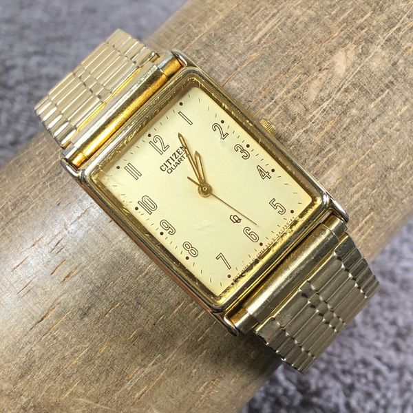 Vintage Citizen CQ Men 3630-981588KT Gold Tone Expansion Quartz Watch 7 ...