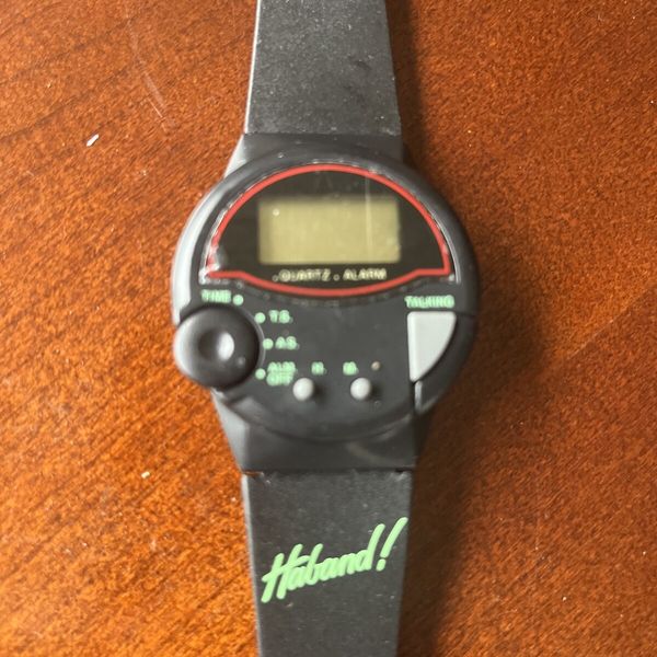 Vintage Haband 1980's Talking Digital Watch w/Rotary Control Easy Set ...