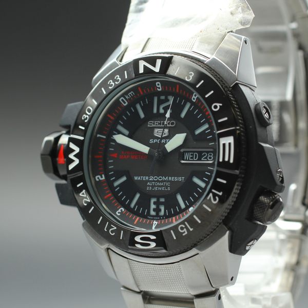 [MINT] SEIKO 5 Sports 7S36-02K0 Map Meter Men's Automatic Watch From ...