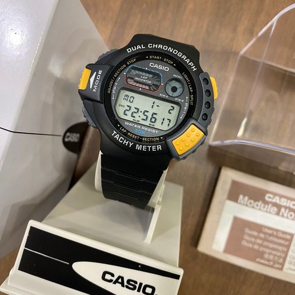 VINTAGE CASIO CBX-500 Yellow DUAL CHRONOGRAPH TACHY METER | WatchCharts ...