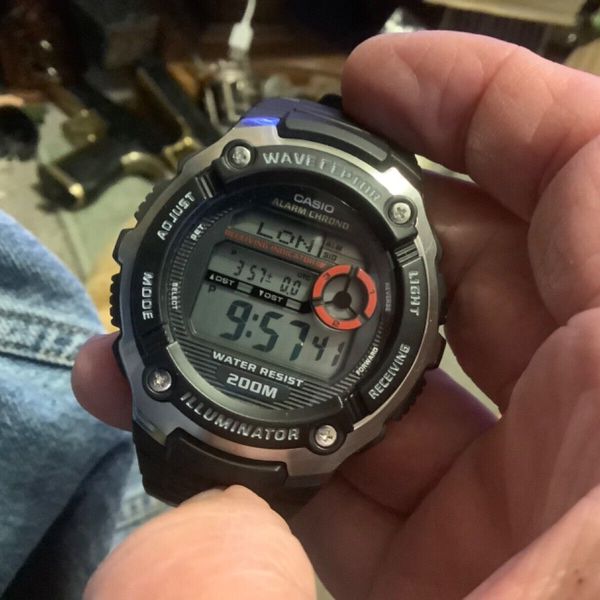 casio waveceptor mens atomic radio controlled diver watch chrono new ...