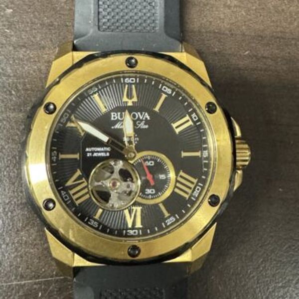 Bulova Marine Star Men's Black Watch Only- Model Number 98A272 ...