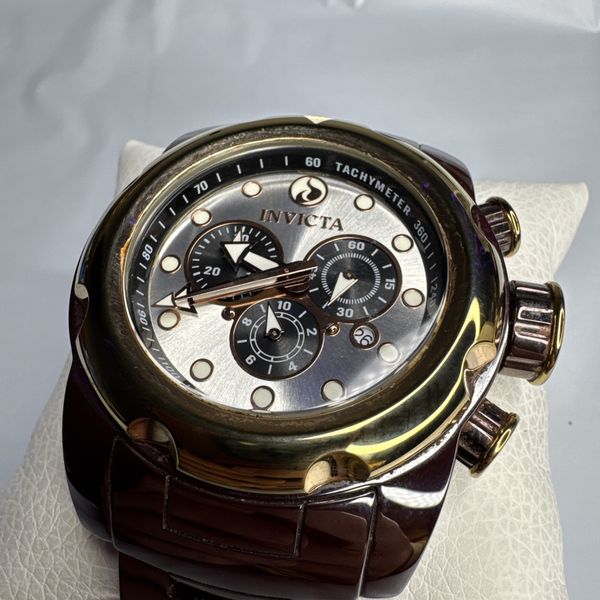 Invicta Tritnite 0319 Men's Watch Night Glow Gold And Brown Tone New ...