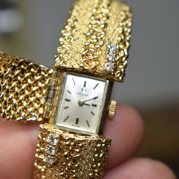 RARE Vintage 14k Omega Ladies Hidden Surprise Watch w/ box paperwork ...