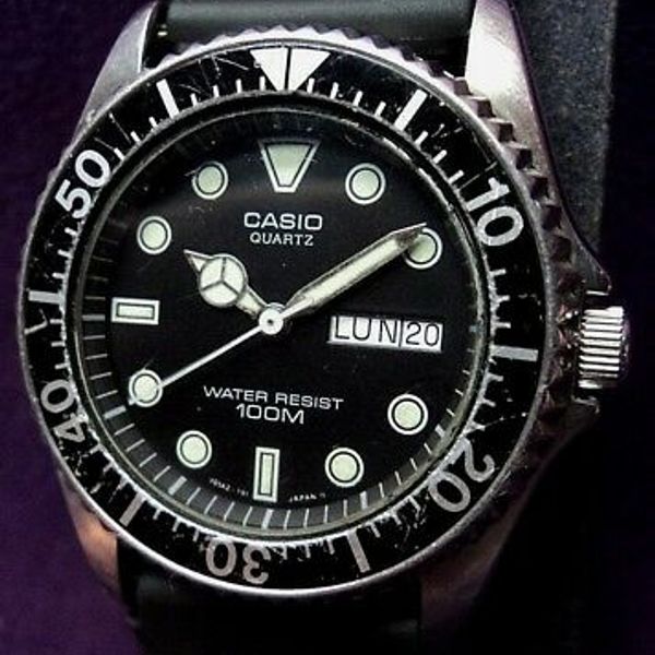 Serviced~1980s Casio MQ-550 Swiss Quartz 100M Stainless Steel Mens ...