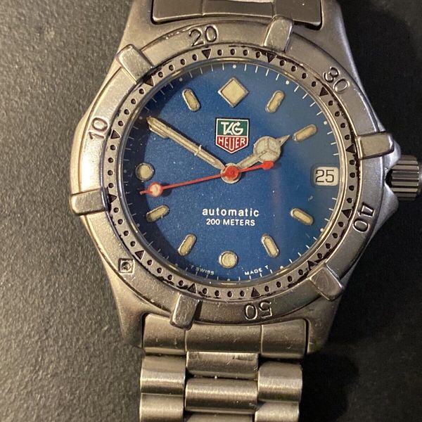 TAG Heuer Silver Men's Watch With Blue | WatchCharts Marketplace