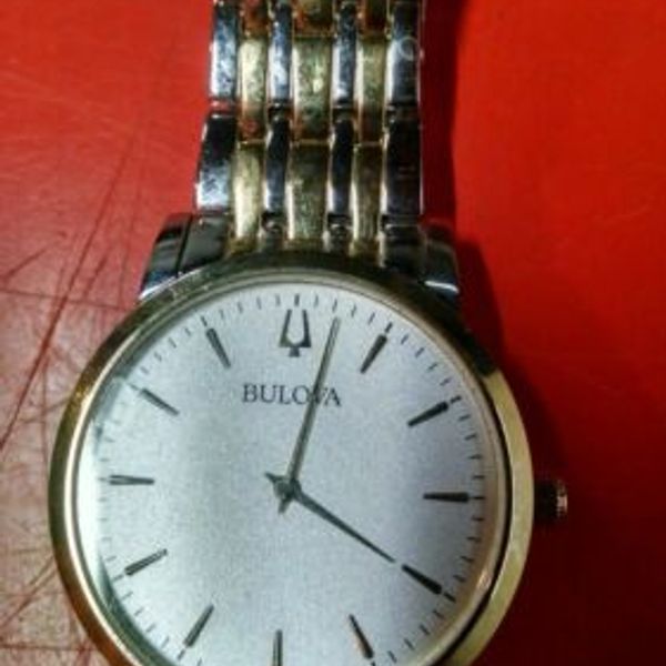 BULOVA MEN'S WATCH STAINLESS STEEL BACK WATER RESISTANT C935395 98A208 ...