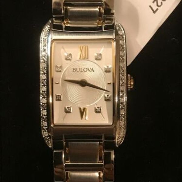 Bulova Diamond Ladies 98R227 Stainless Analog Quartz Was Display Watch ...