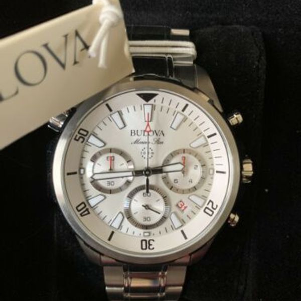 Bulova 96B255 Marine Star White 43mm Stainless Steel Case Men's Watch ...