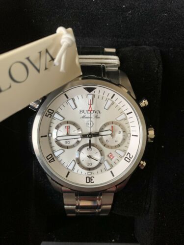 Bulova 96B255 Marine Star White 43mm Stainless Steel Case Men's Watch ...