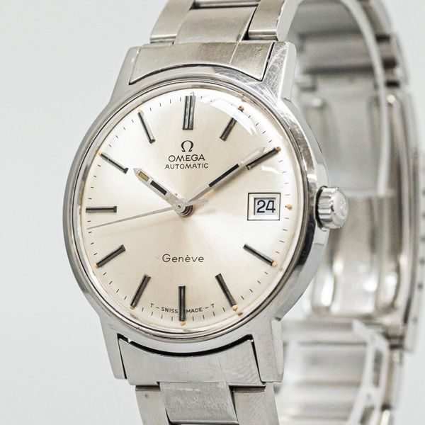 **NEAR MINT** Vintage OMEGA Geneve Cal.565 Automatic Silver Dial 35mm Mens Watch | WatchCharts ...