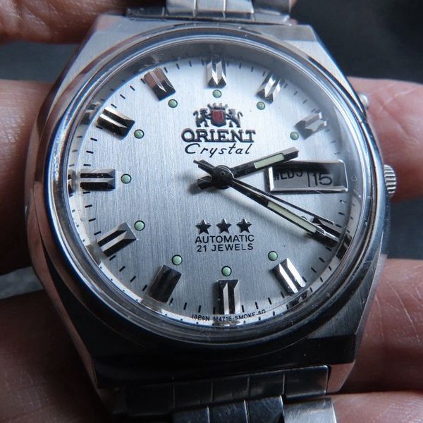 Japan Orient Three Star Crystal Daydate Automatic Men Watch ...